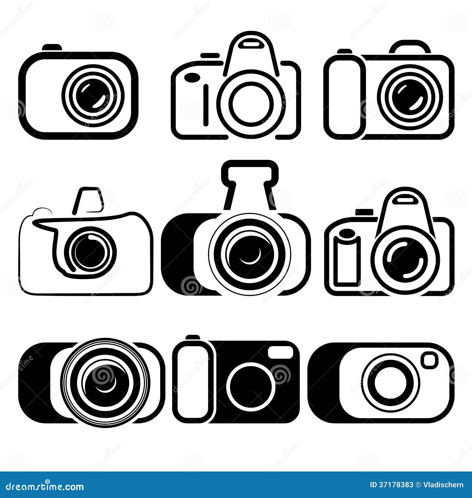 Camera Set Symbols Illustration Cartoon Vector | CartoonDealer.com ...