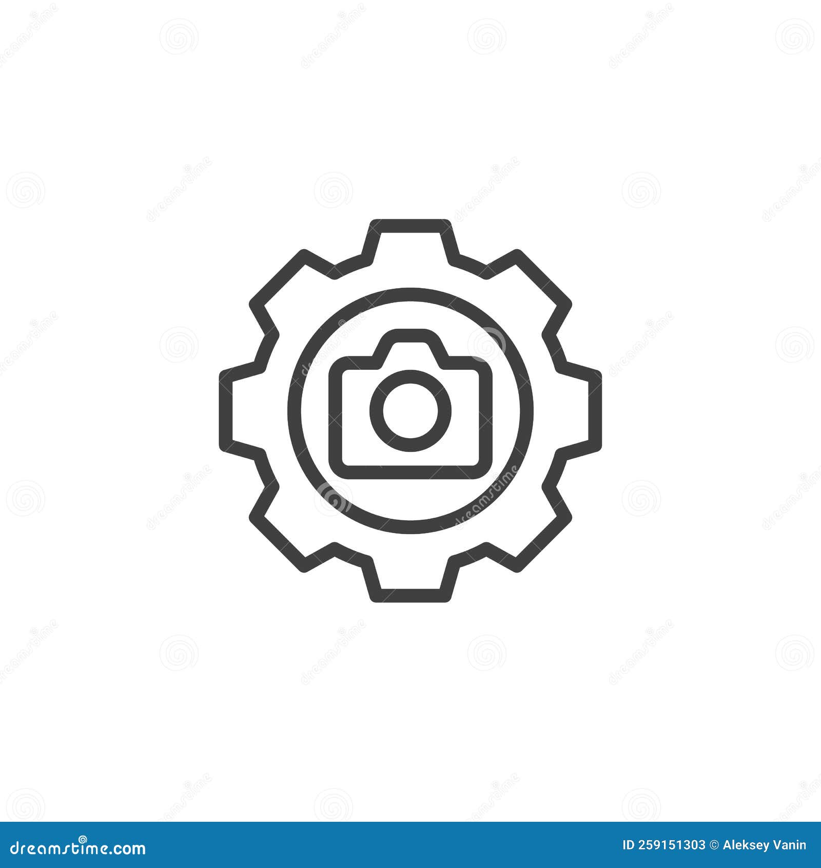 Camera settings line icon stock vector. Illustration of wheel - 259151303