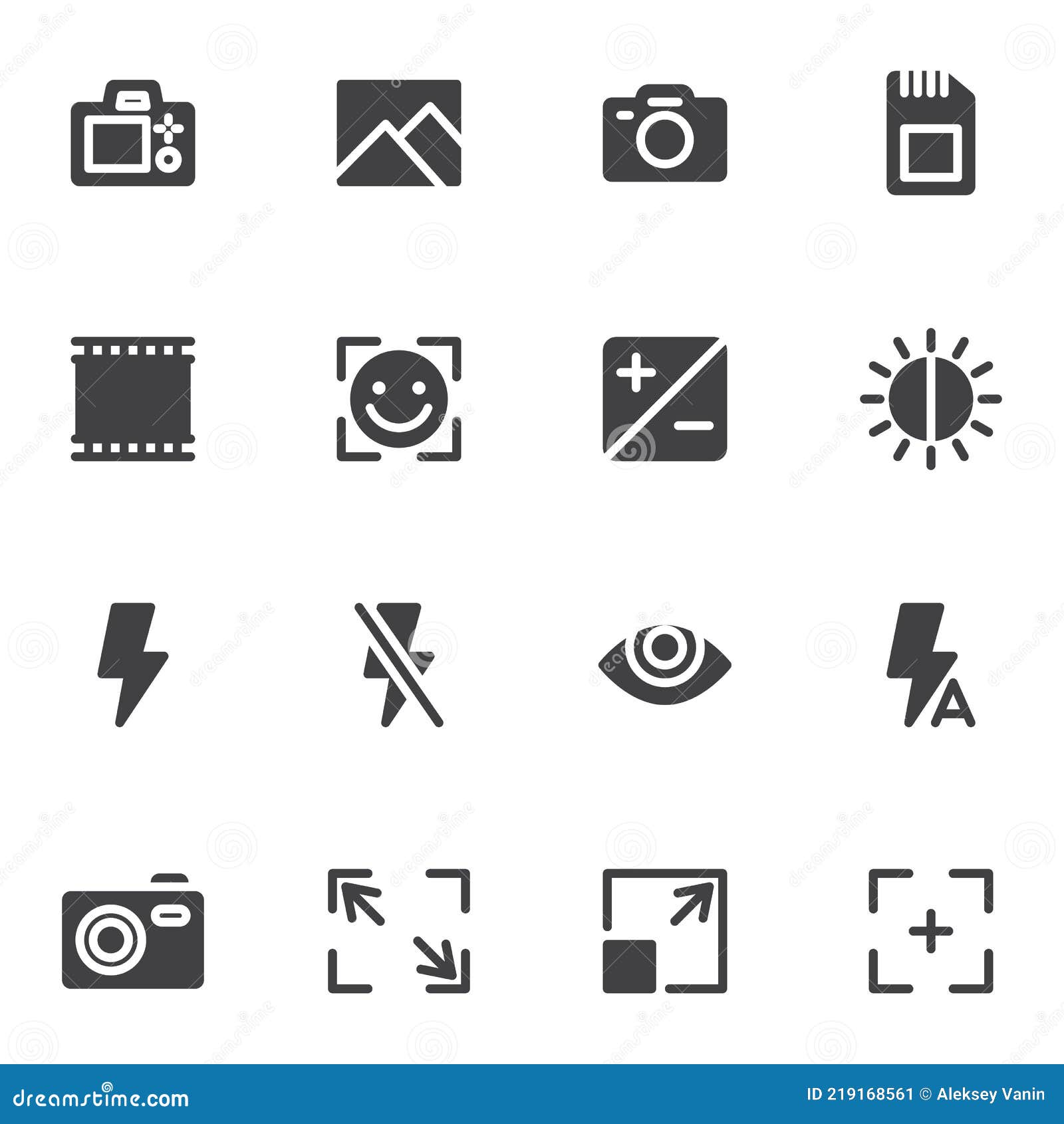 Camera Settings Vector Icons Set Stock Vector - Illustration of pixel ...