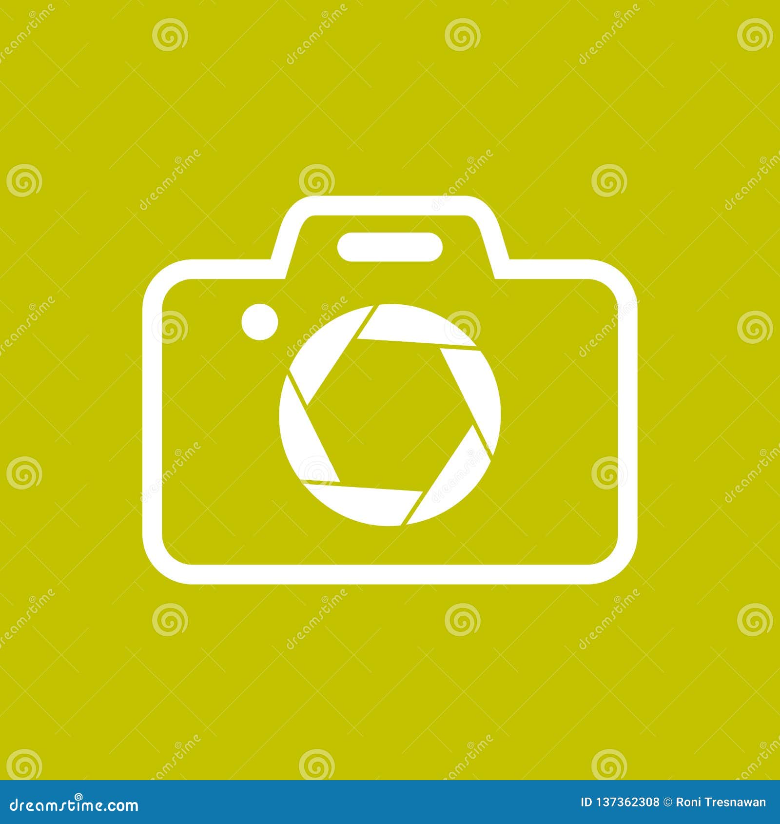 Camera Shape with Shutter Symbol Colored Background Vector Design Stock ...