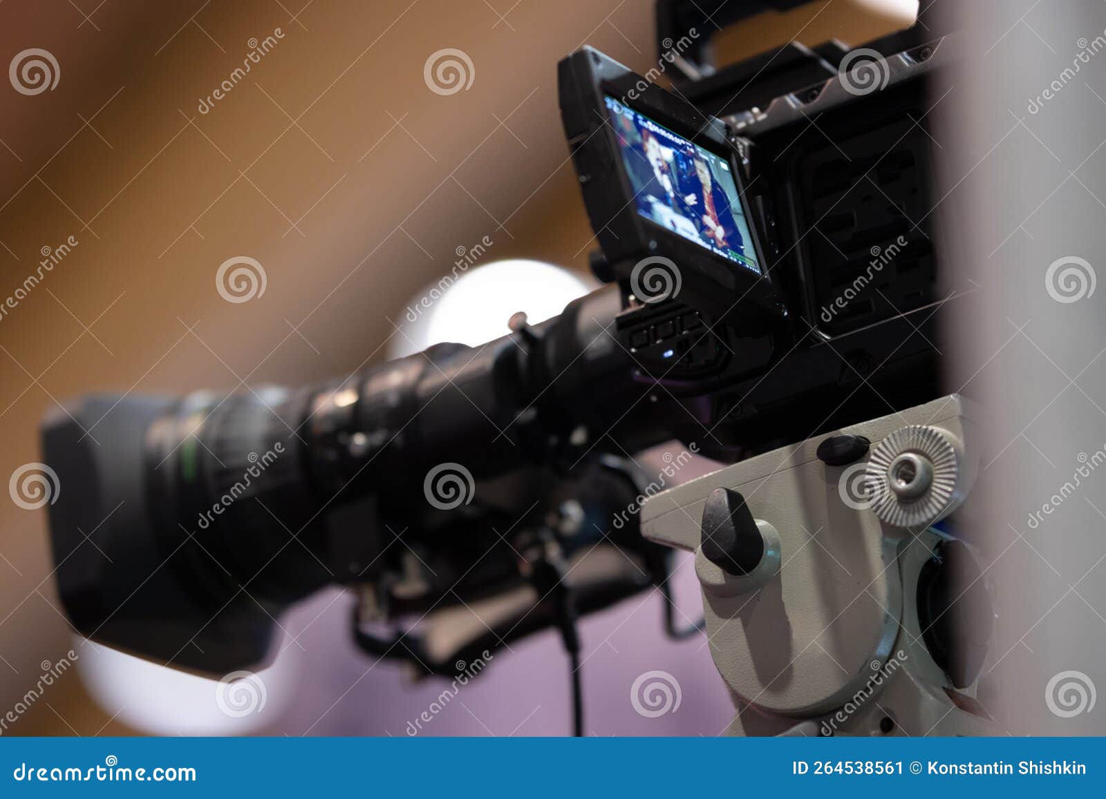 The Camera Shoots an Interview with Two People Stock Image - Image of ...