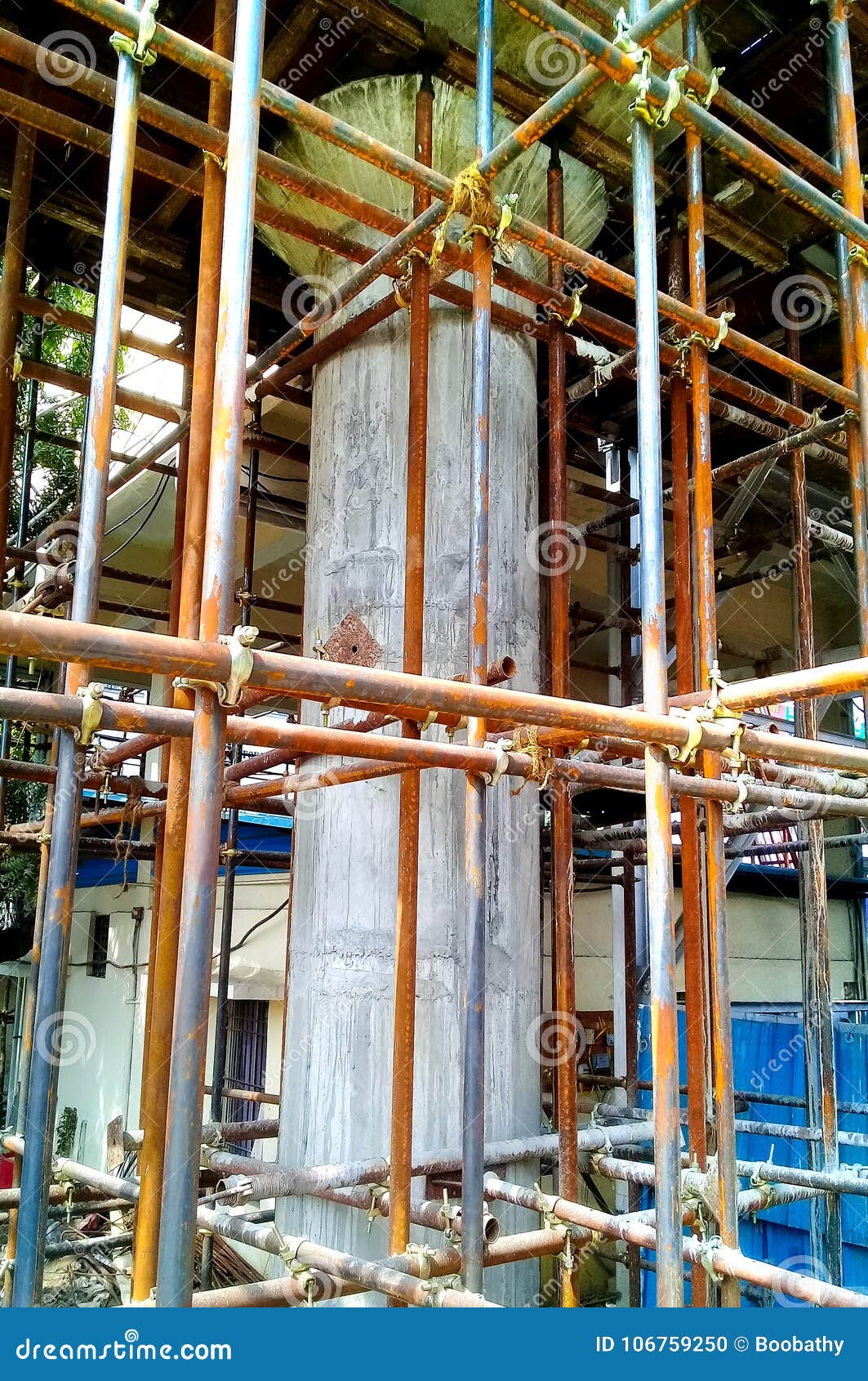 Piller construction work stock photo. Image of highway - 106759250