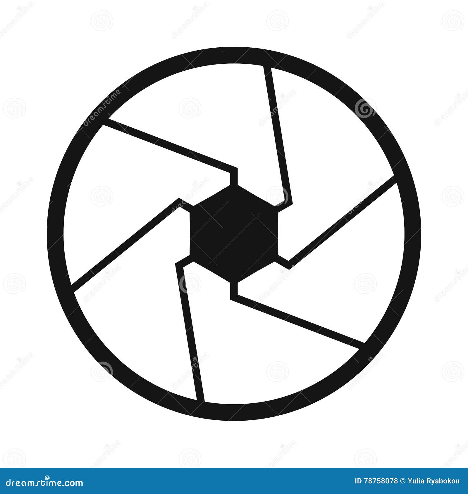 Camera Shutter Aperture Icon, Simple Style Stock Vector - Illustration ...
