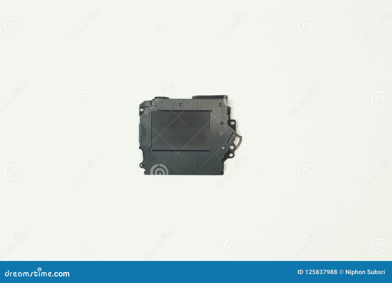 The Camera Shutter Equipment on White Paper for Background. Stock Photo ...