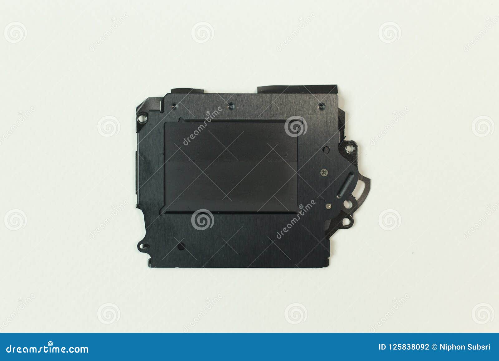 The Camera Shutter Equipment on White Paper for Background. Stock Photo ...