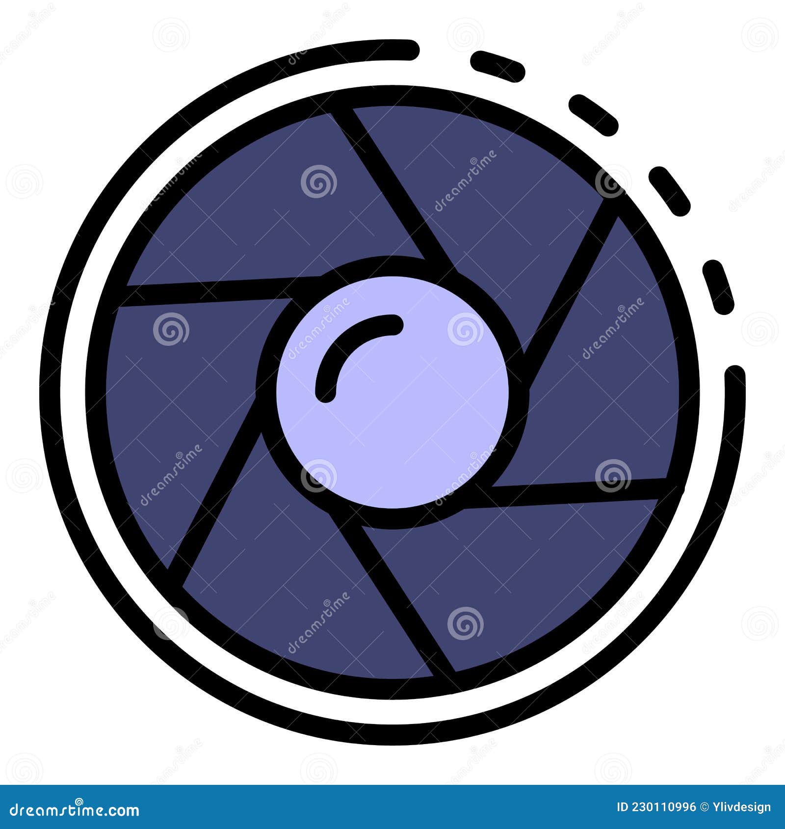Camera Shutter Icon Color Outline Vector Stock Vector - Illustration of ...