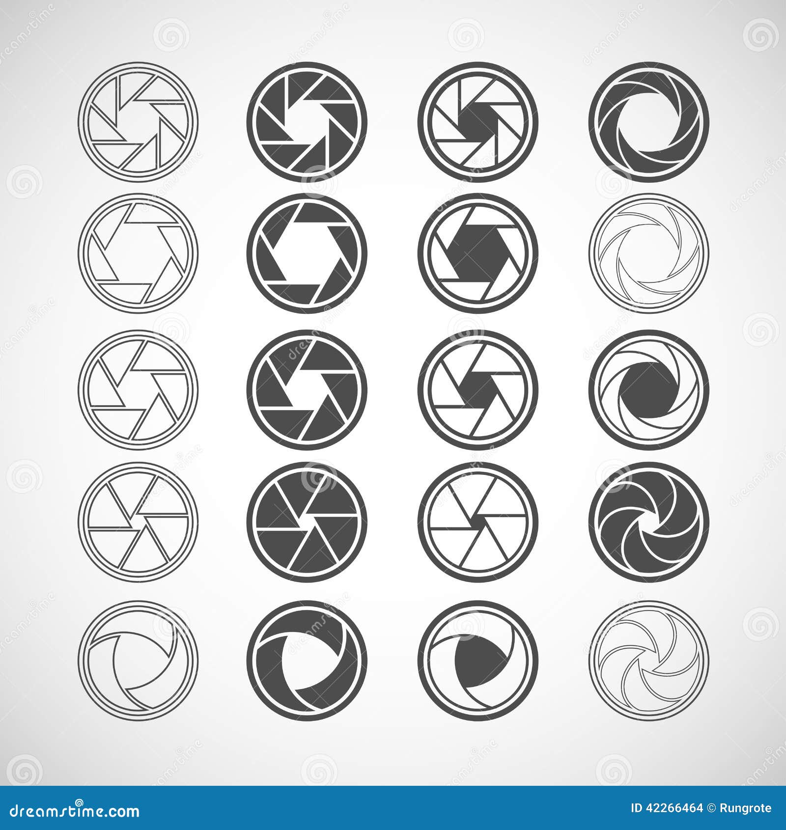 Camera Shutter Icon Set Vector Eps10 Stock Vector Illustration Of