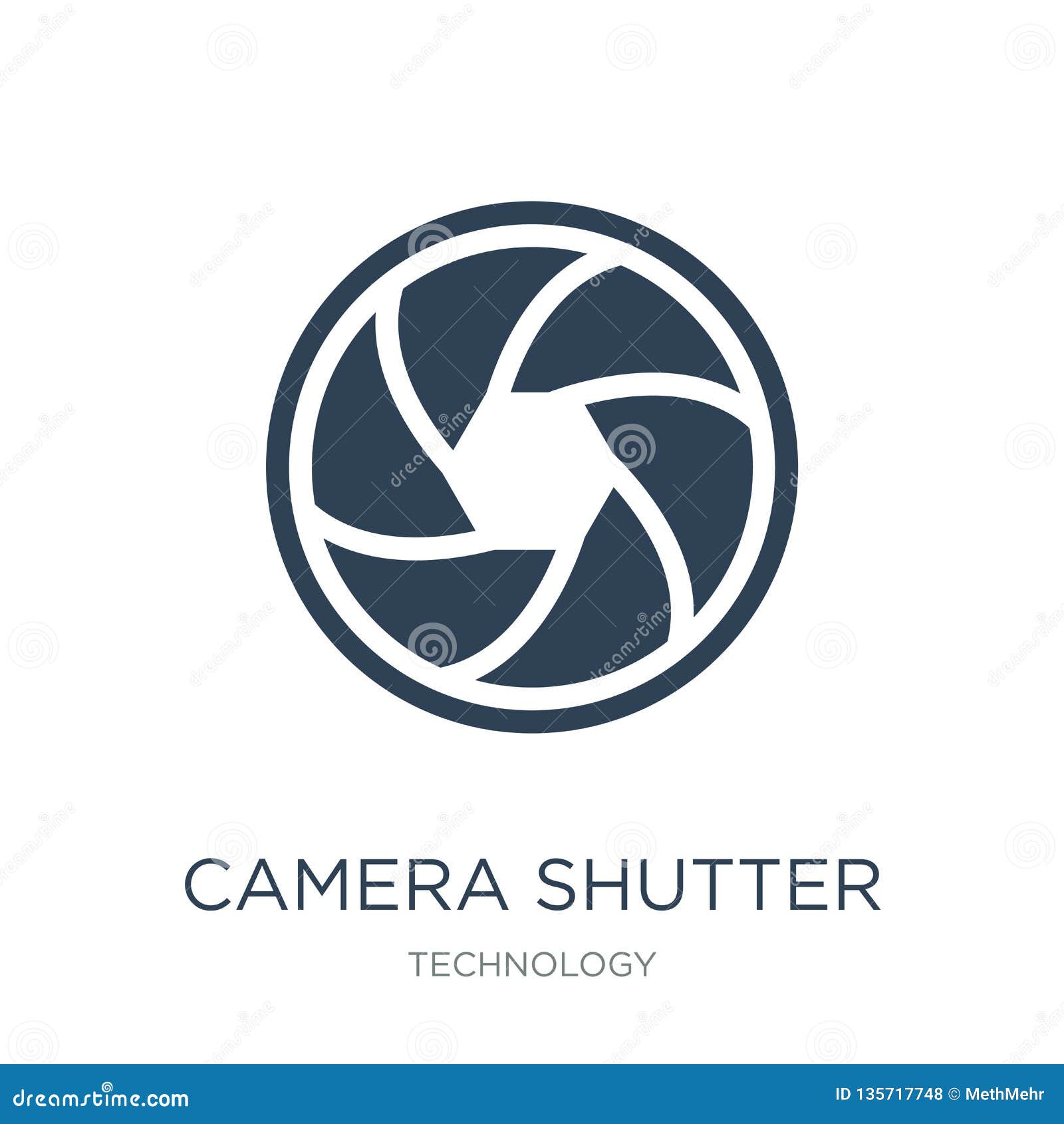 Camera Shutter Icon in Trendy Design Style. Camera Shutter Icon ...