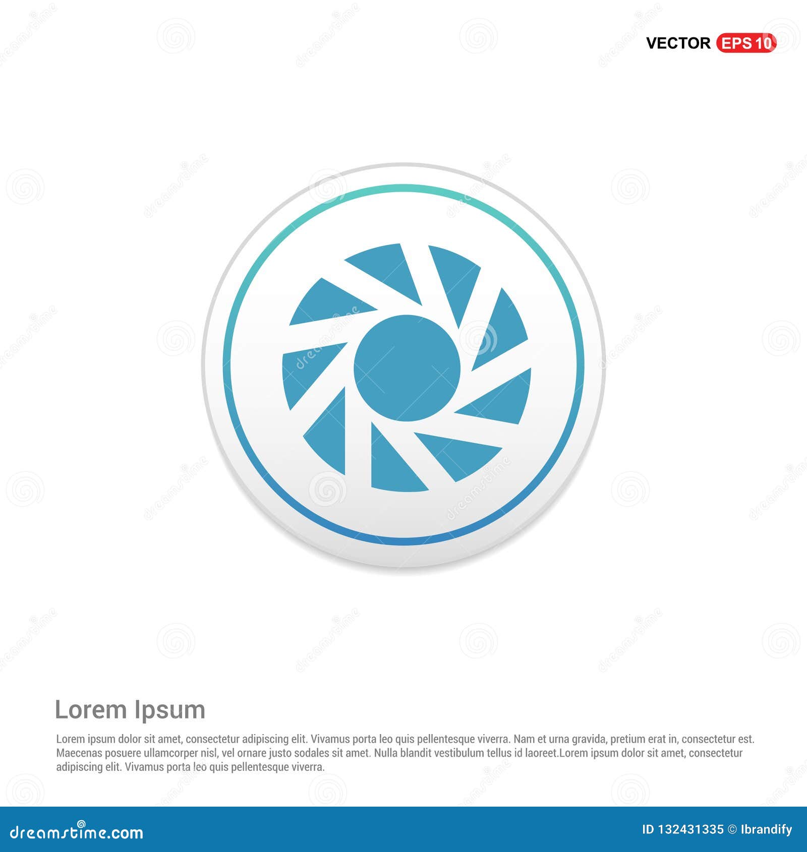 Camera Shutter Icon - White Circle Button Stock Vector - Illustration ...