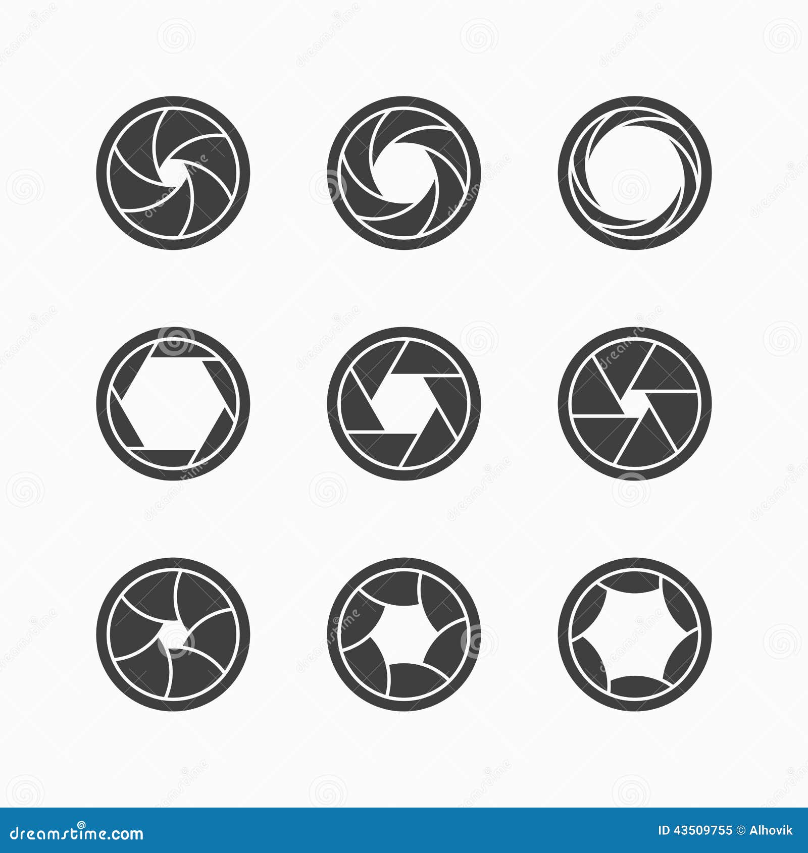 Camera shutter icons stock vector. Illustration of photographer - 43509755