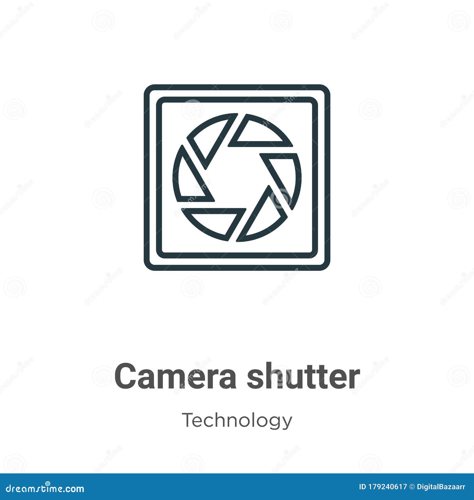Camera Shutter Outline Vector Icon. Thin Line Black Camera Shutter Icon ...