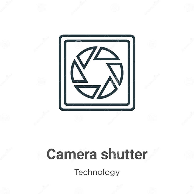 Camera Shutter Outline Vector Icon. Thin Line Black Camera Shutter Icon ...