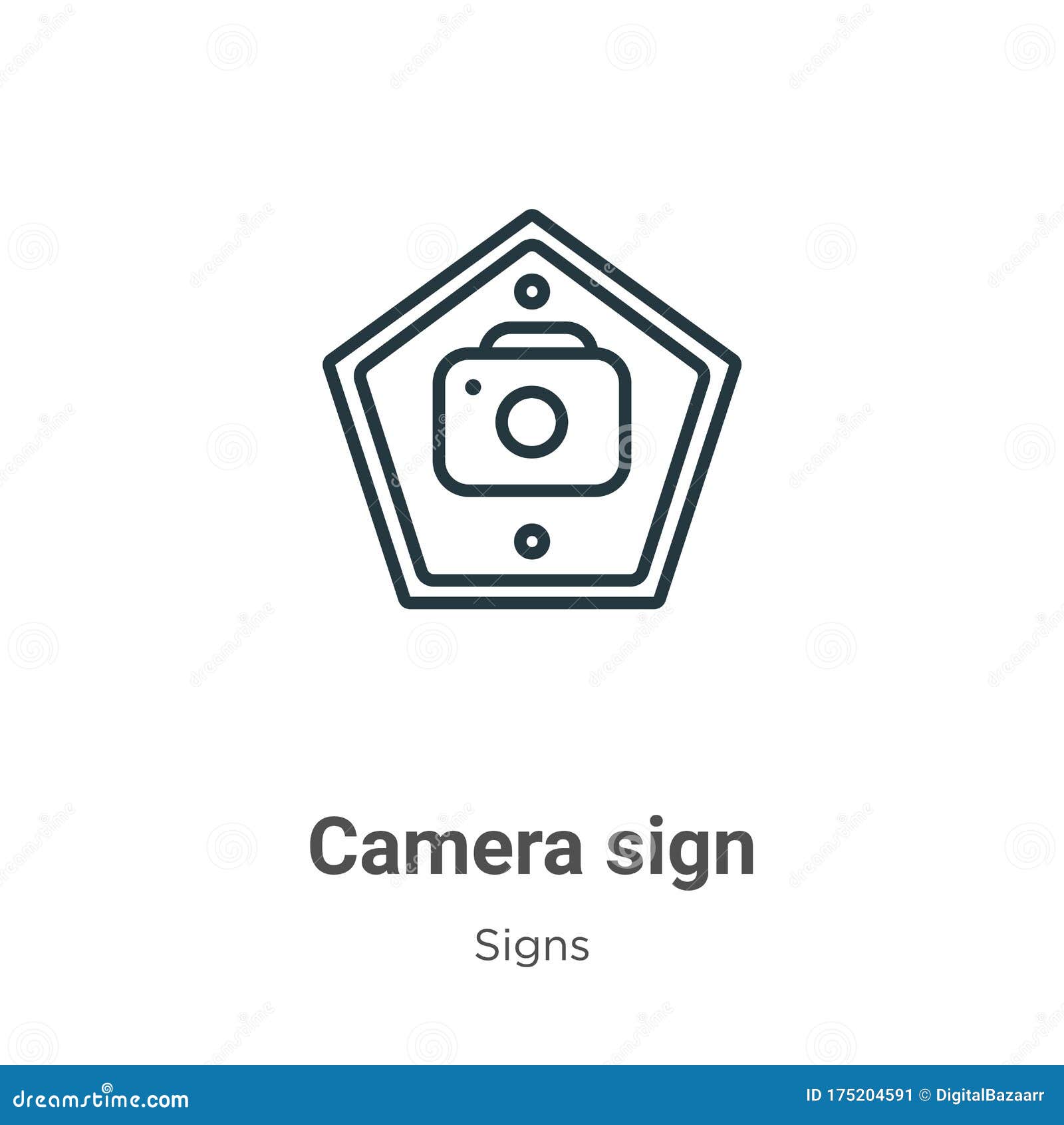 Camera Sign Outline Vector Icon. Thin Line Black Camera Sign Icon, Flat ...