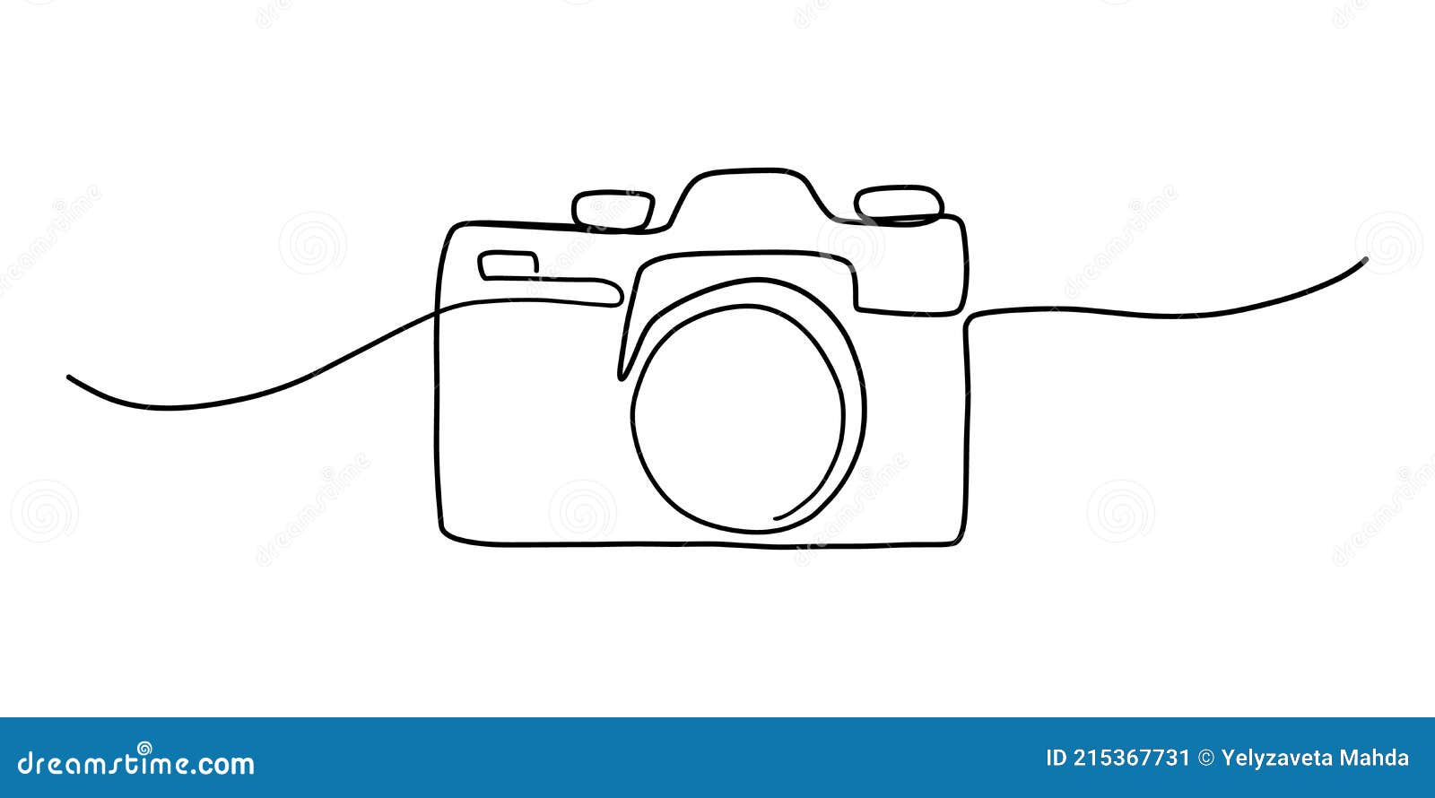 Camera Single Linear Drawing. One Line Photography Tool, Minimal Logo ...
