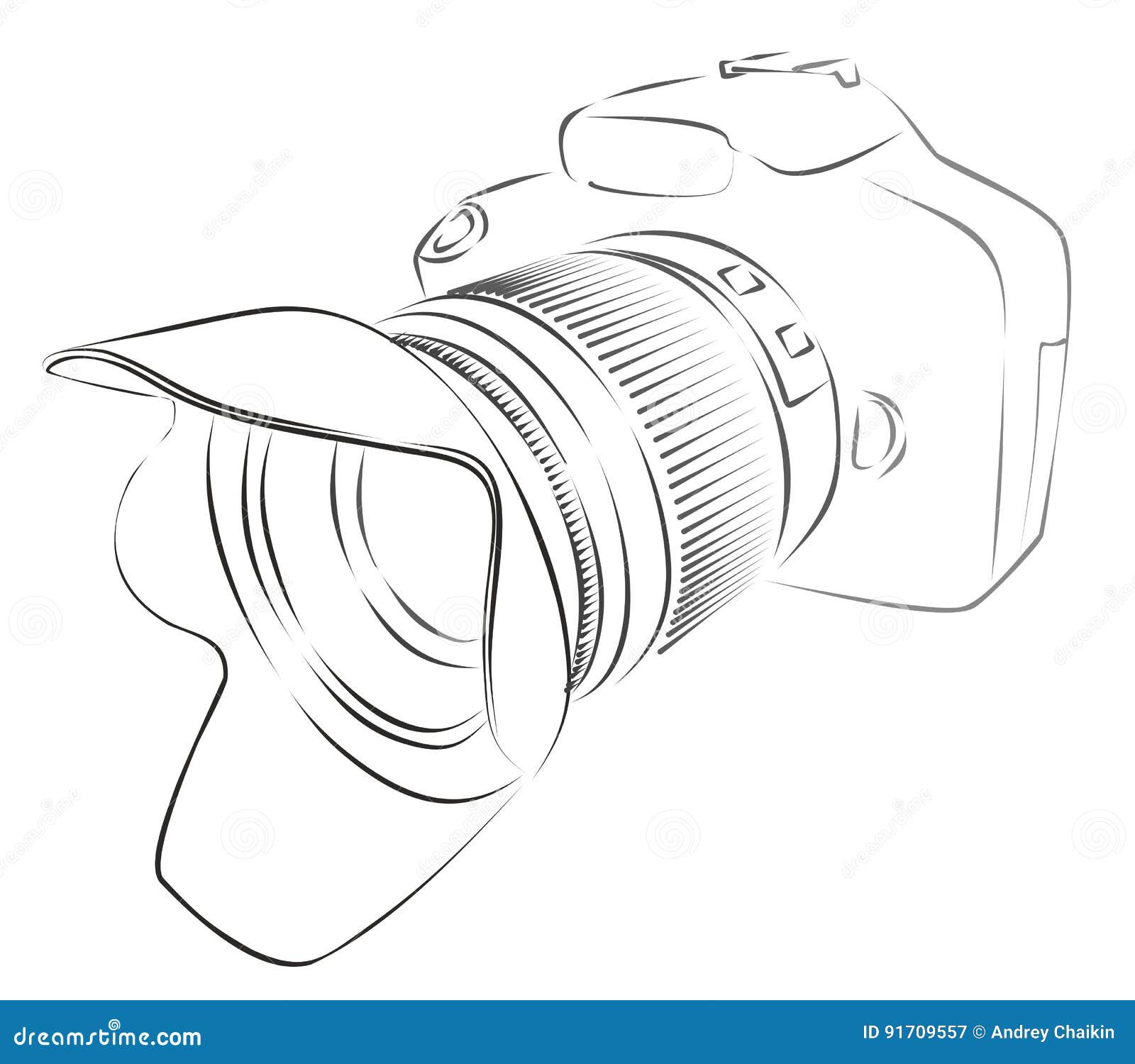Camera Sketch. stock vector. Illustration of salon, digital - 91709557