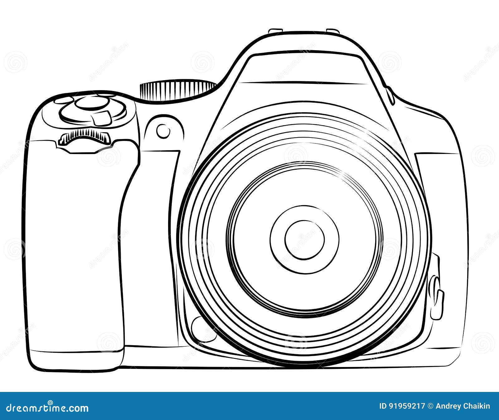 Camera Sketch. stock vector. Illustration of mirror, electronics - 91959217