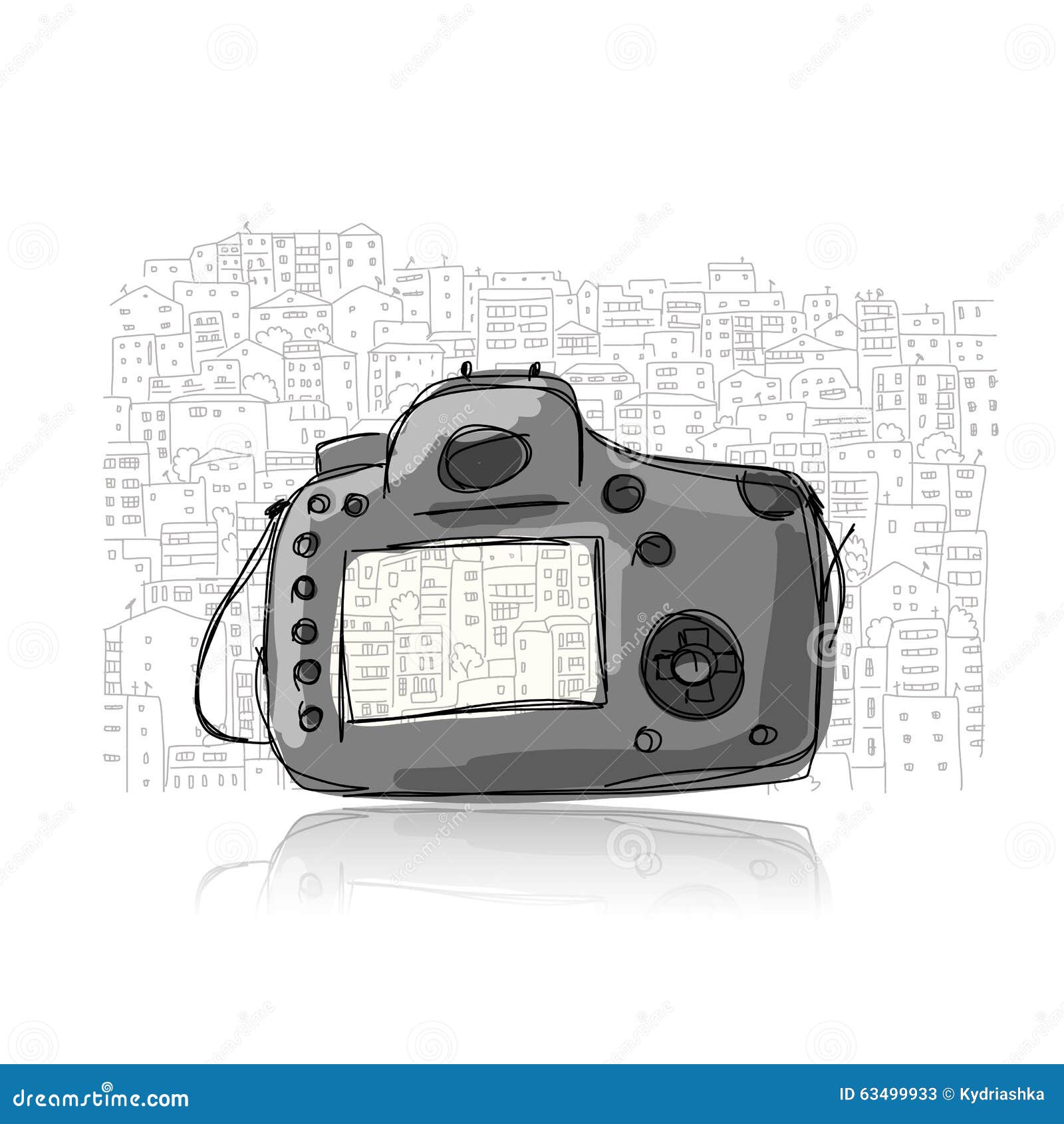 Camera, Sketch for Your Design Stock Vector - Illustration of flash ...