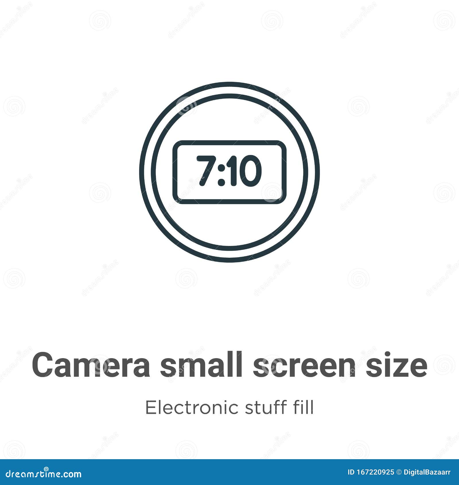 Camera Small Screen Size Outline Vector Icon. Thin Line Black Camera ...