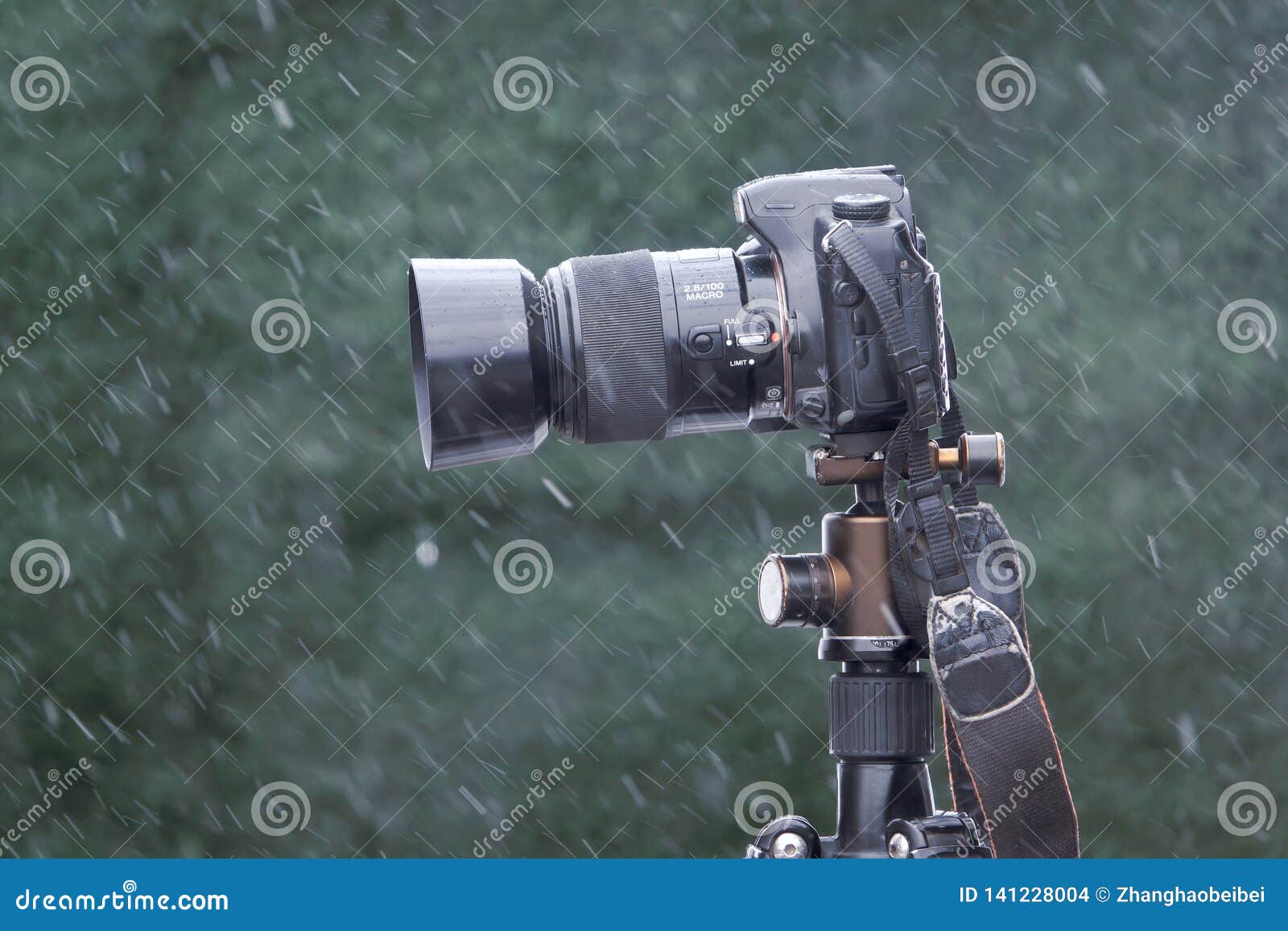 Camera in snow stock photo. Image of instrument, winter - 141228004