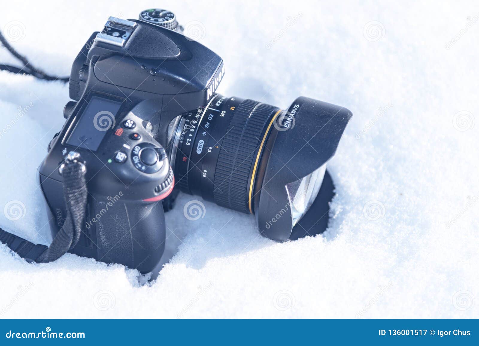 Camera in the Snow, Winter Photo Session 2019 Editorial Photography ...