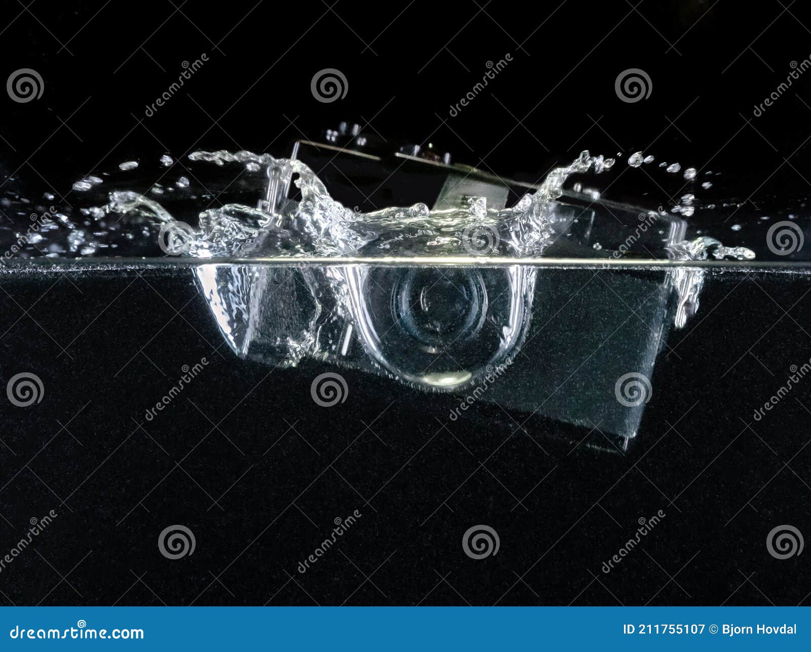 Camera Splashing into Water Stock Image - Image of pond, equipment ...