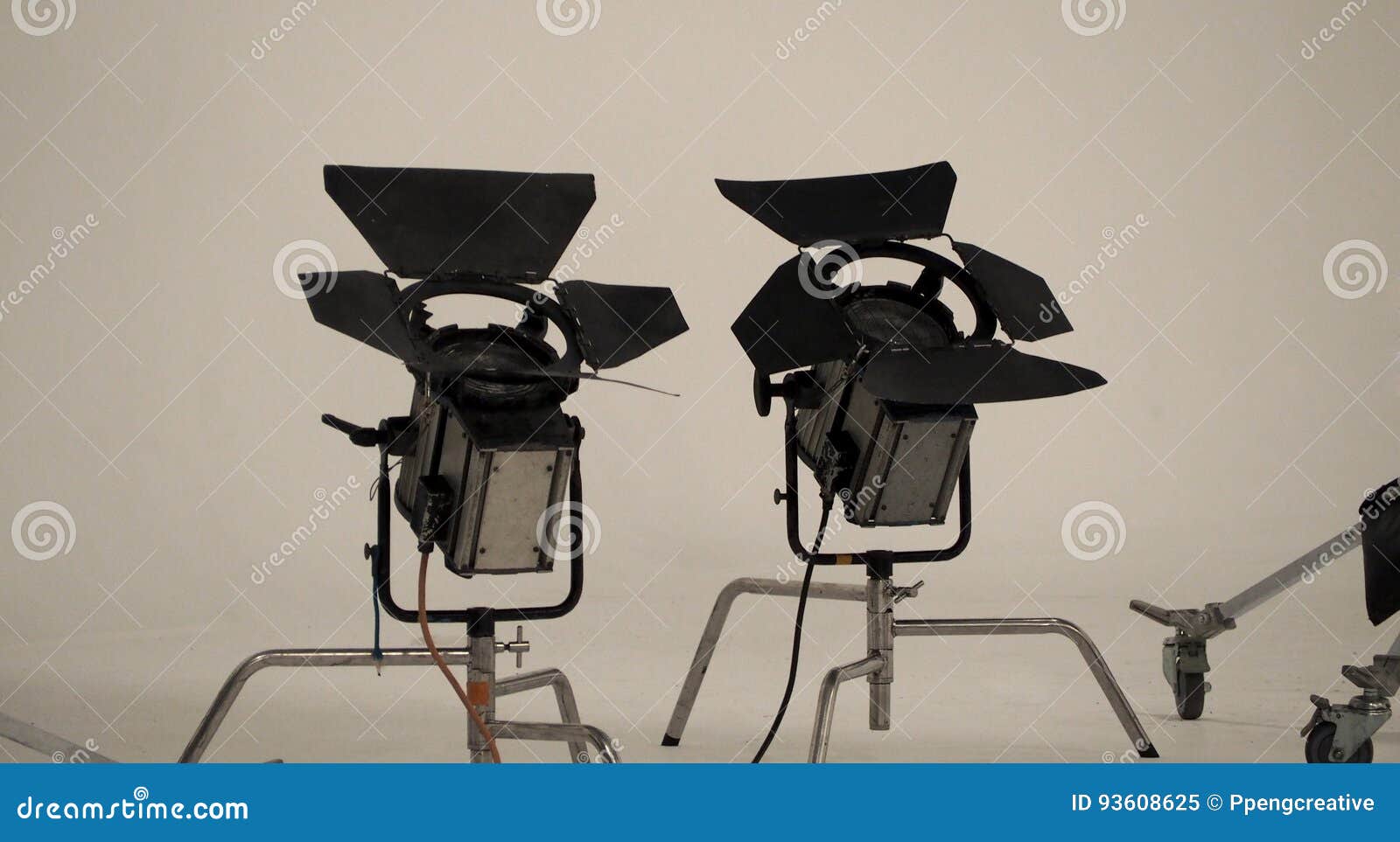 Camera Spotlight in Big Studio. Stock Image - Image of object ...