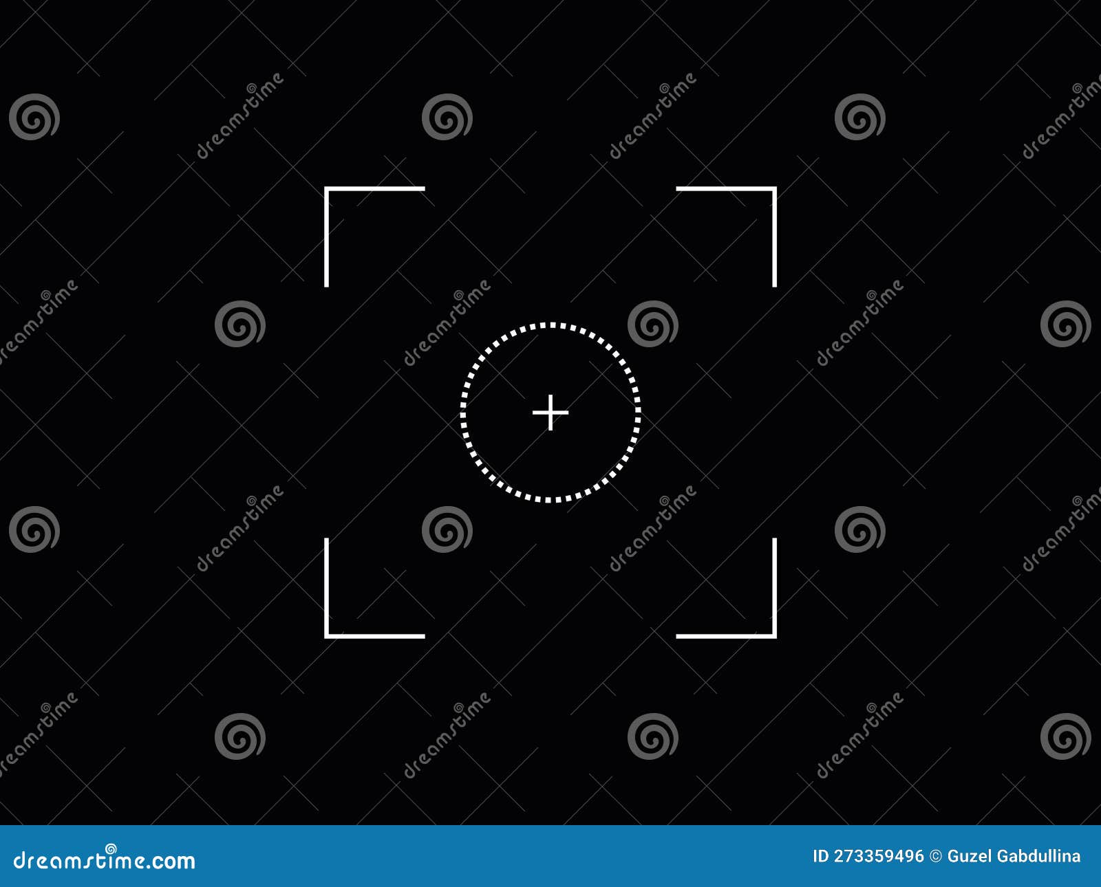Camera Square Focus Target Vector Illustration on Black Background ...