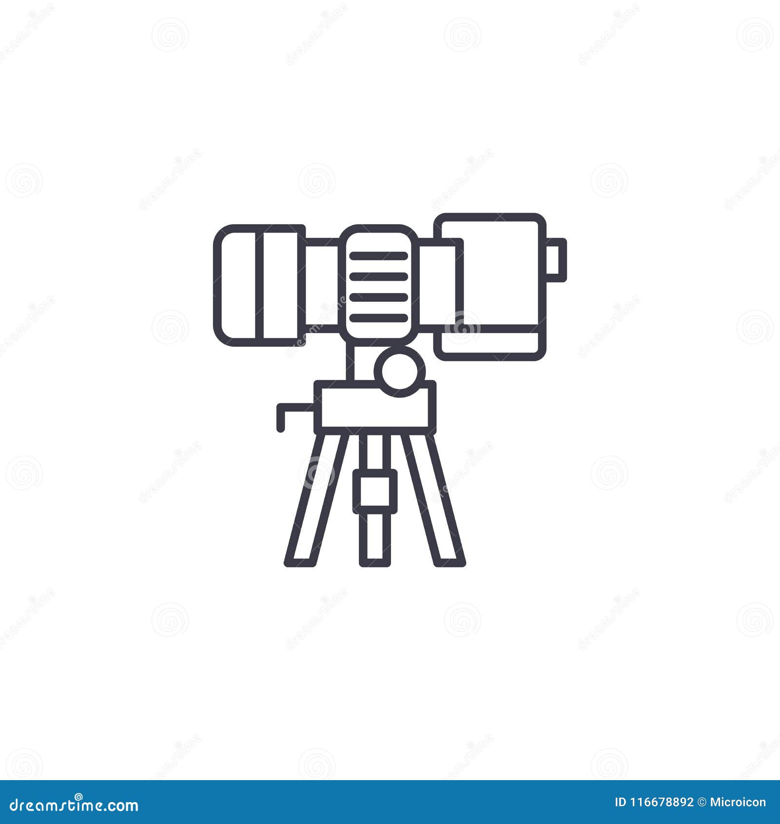 Camera on the Stand Linear Icon Concept. Camera on the Stand Line ...