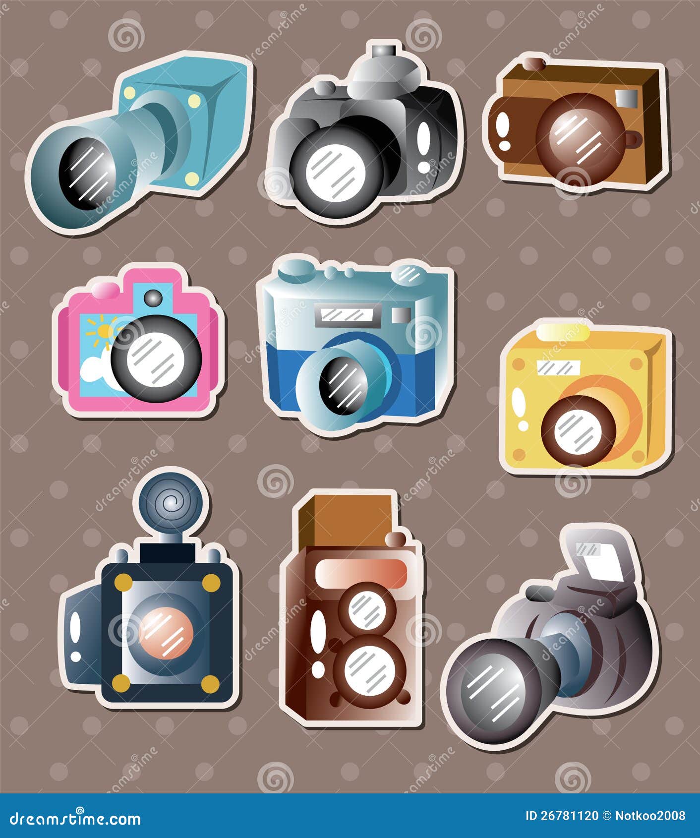 Camera stickers stock vector. Illustration of element - 26781120