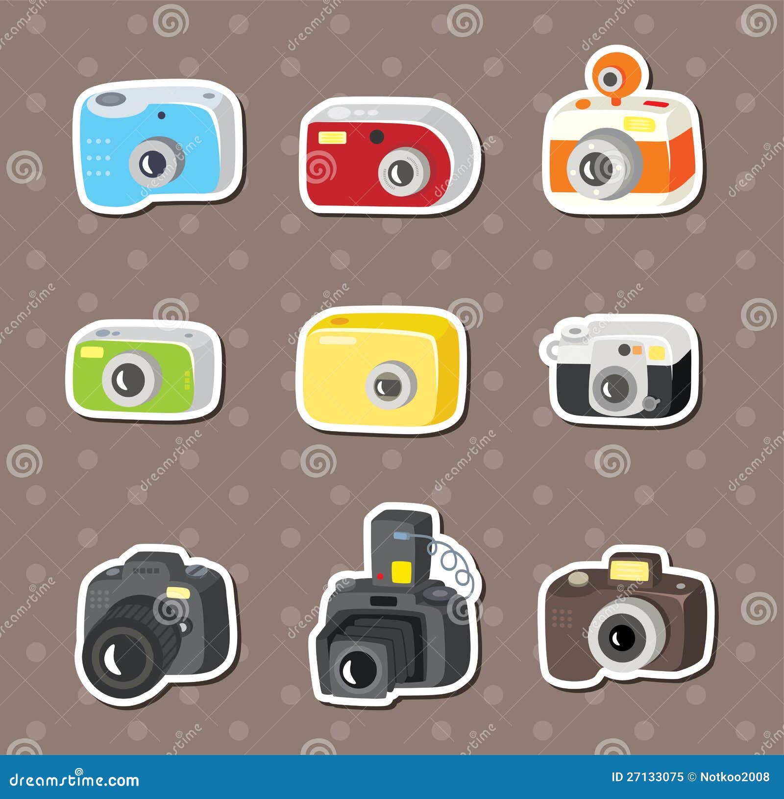 Camera stickers stock vector. Illustration of retro, light - 27133075