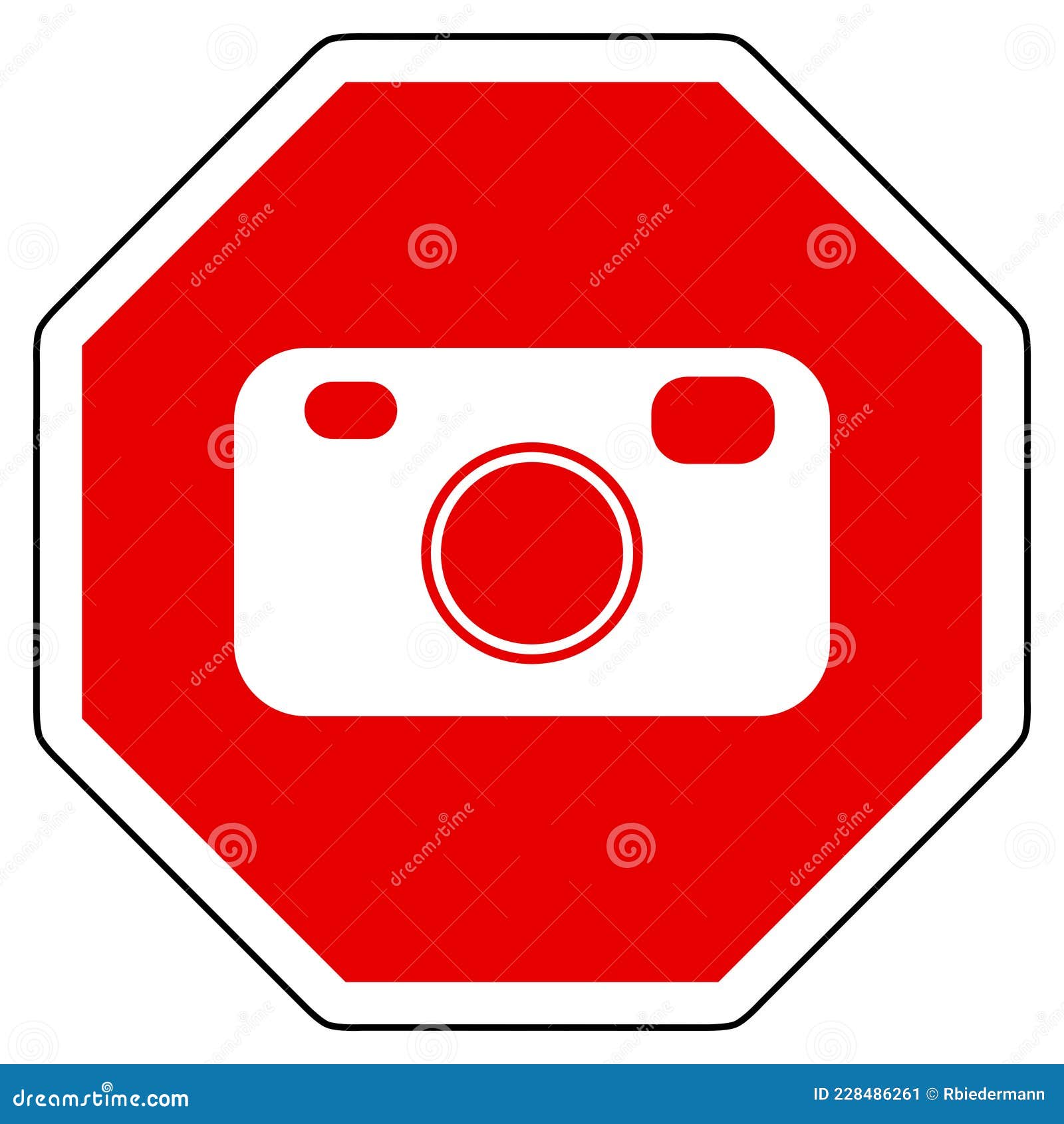 Camera and stop sign stock vector. Illustration of symbol - 228486261