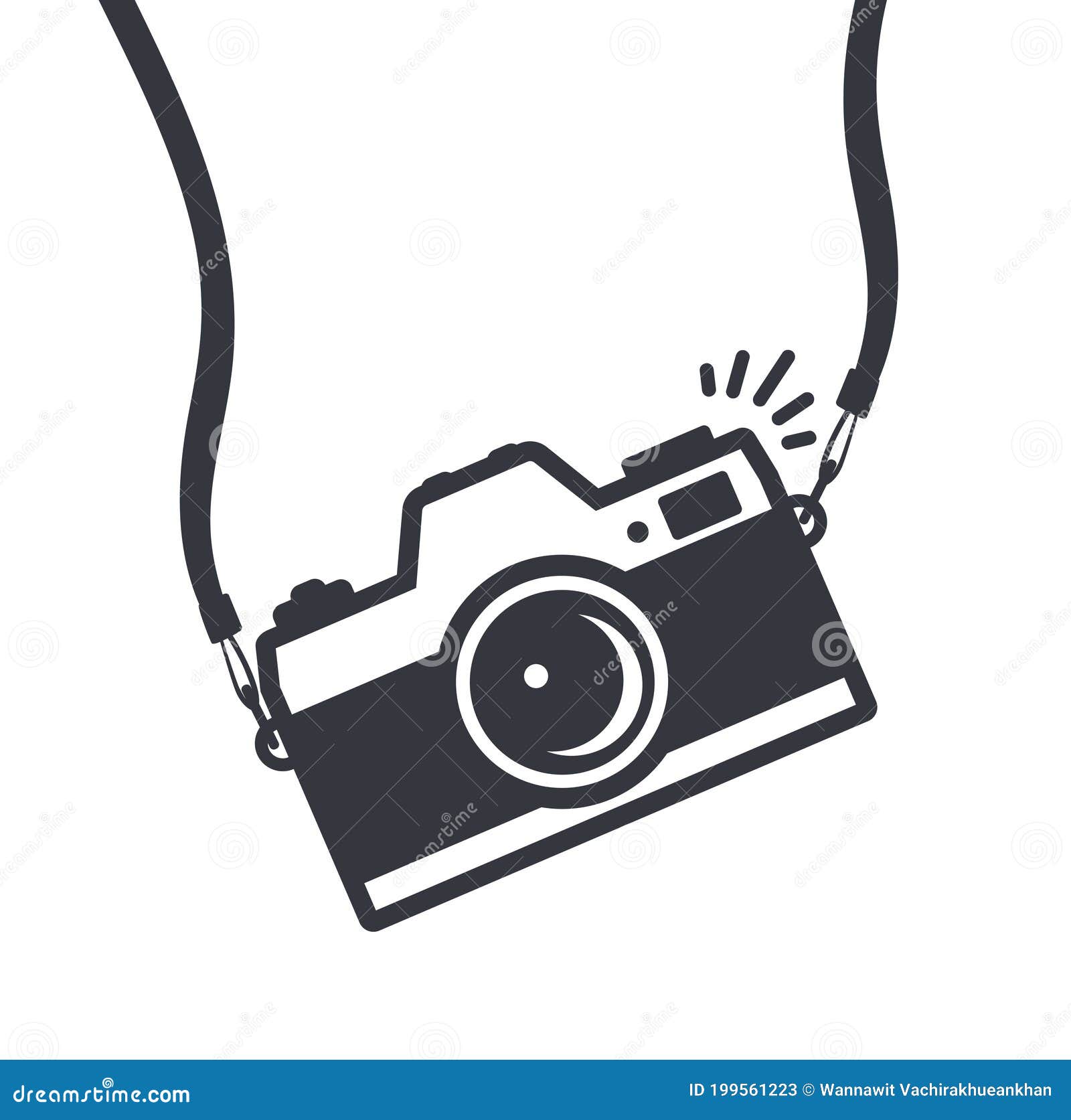 Camera with Strap Icon Symbol Vector Stock Vector - Illustration of ...