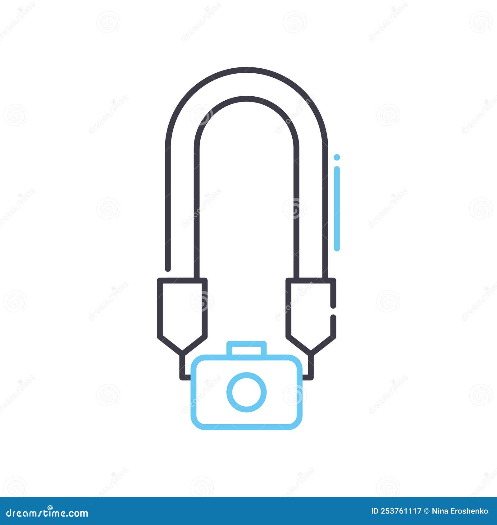 Camera Strap Line Icon, Outline Symbol, Vector Illustration, Concept ...