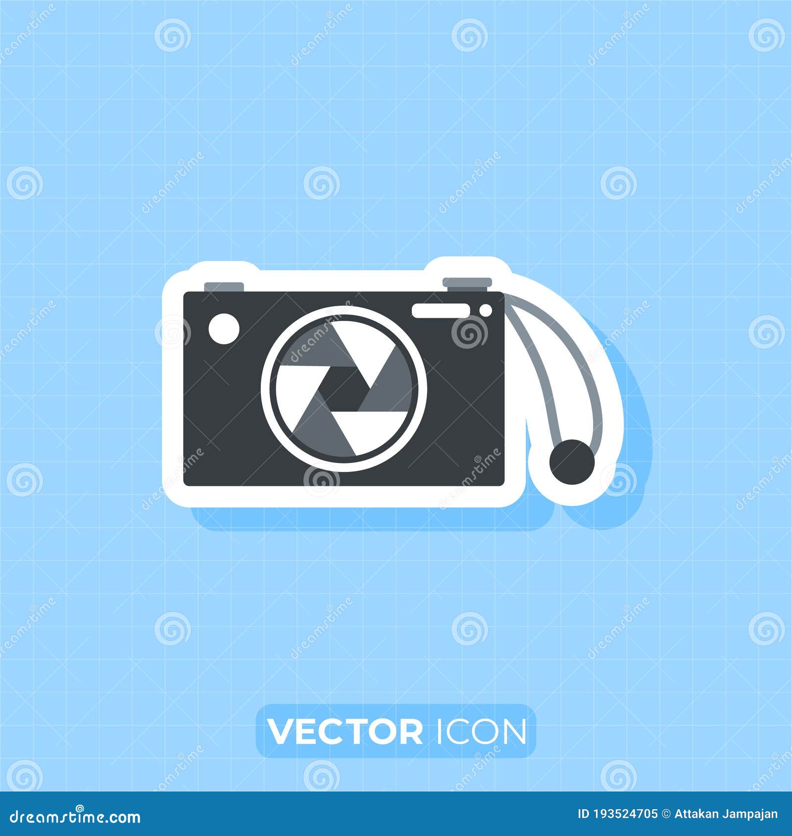 Camera with Strap Vector Icon,Flat Design Element Stock Vector ...