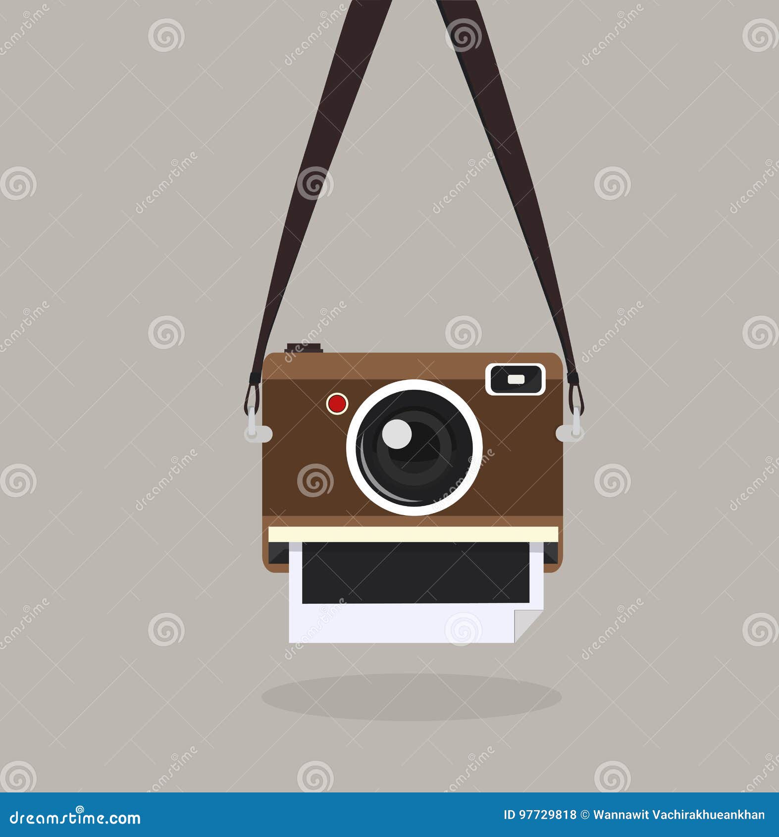 Camera with strap stock vector. Illustration of electronics - 97729818
