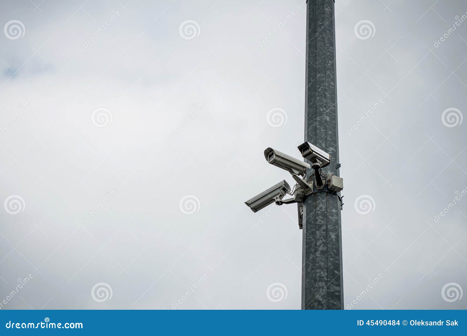 Camera surveillance fence stock photo. Image of barb - 45490484
