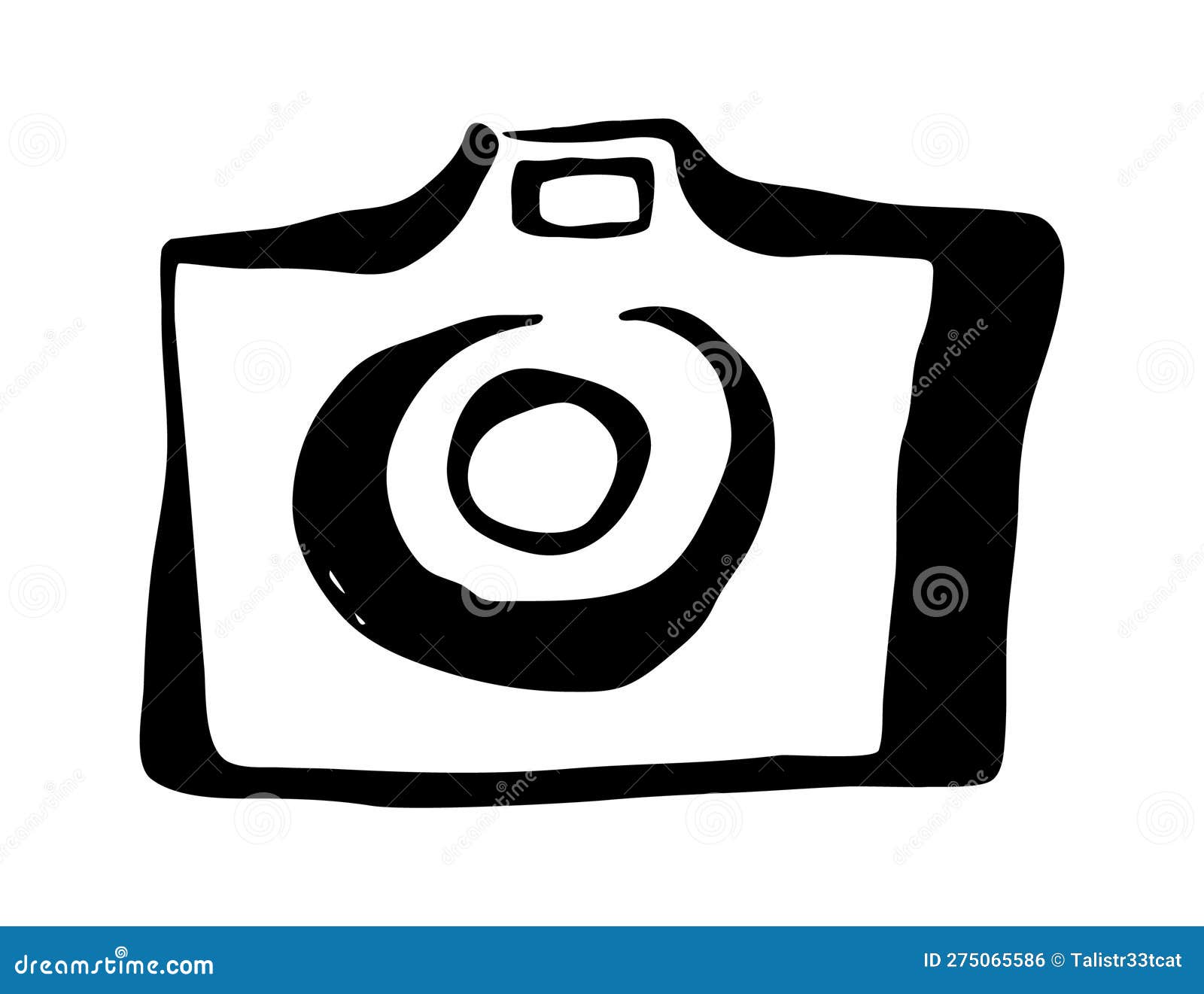 Camera Symbol Drawing Hand Painted with Ink Stock Vector - Illustration ...