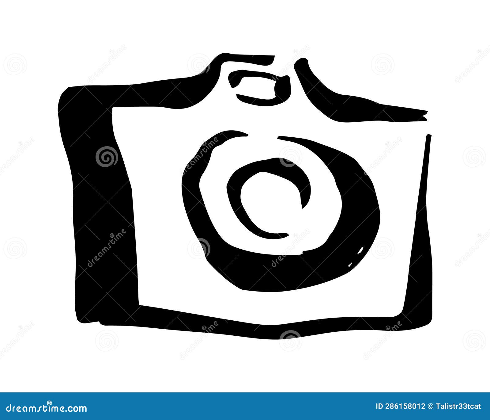 Camera Symbol Drawing Hand Painted with Ink Stock Vector - Illustration ...