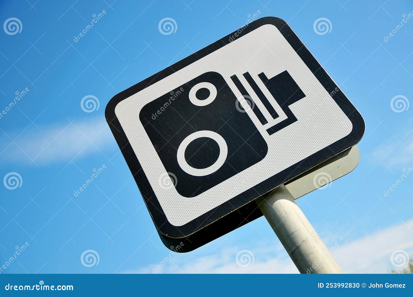 Camera Symbol for Speed Camera Sign Post. Stock Photo - Image of ...