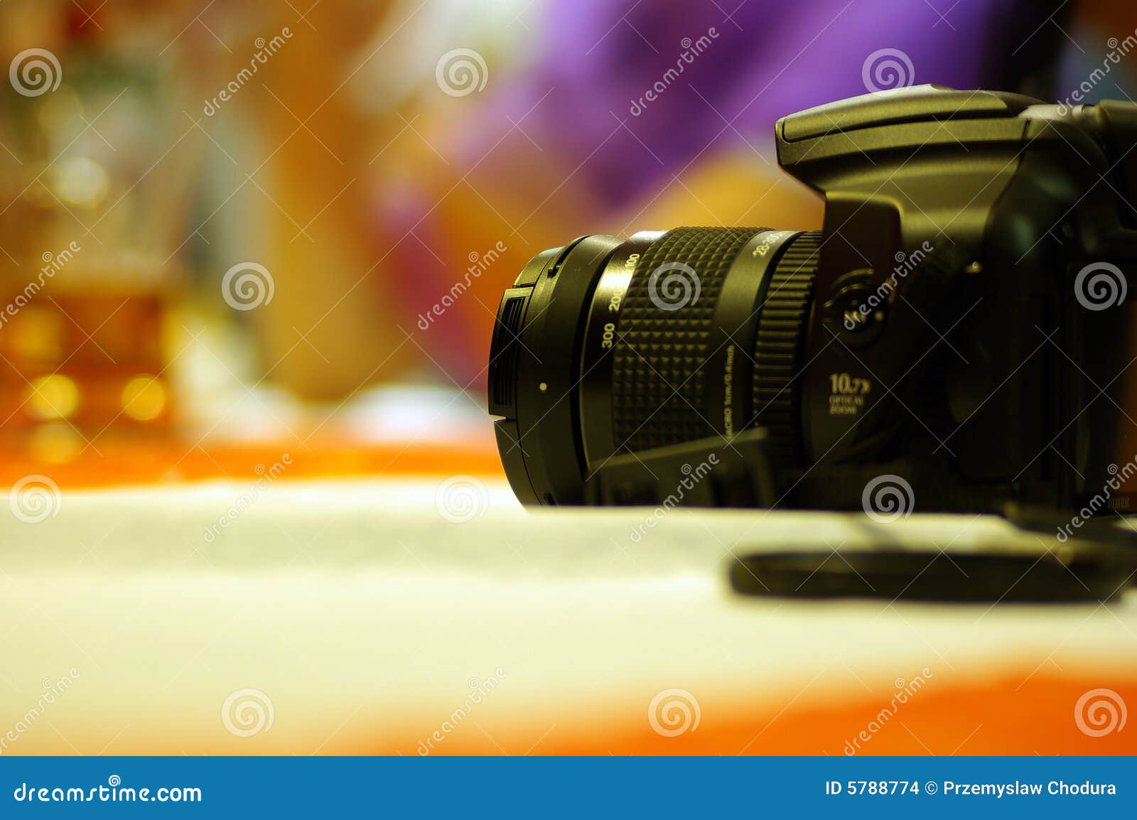Camera on the table stock photo. Image of glass, cloth - 5788774