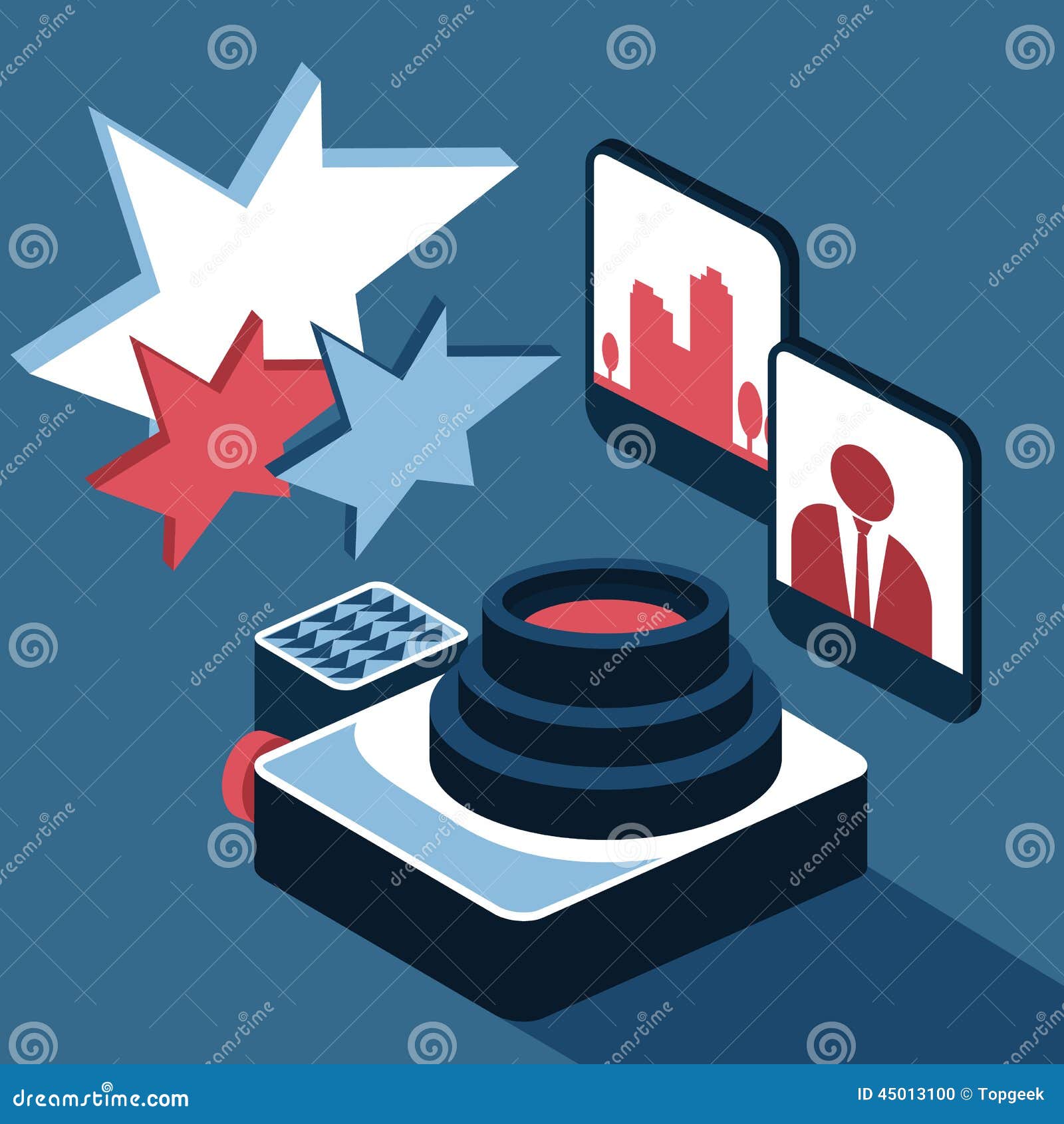 Camera on table stock vector. Illustration of lens, banner - 45013100
