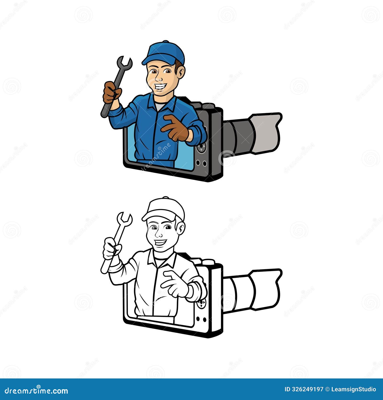 Camera Technician Character Design Illustration Stock Illustration ...