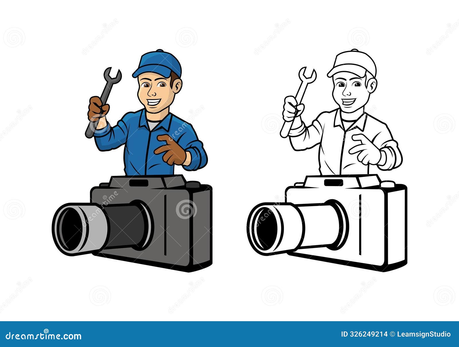 Camera Technician Character Design Illustration Stock Illustration ...