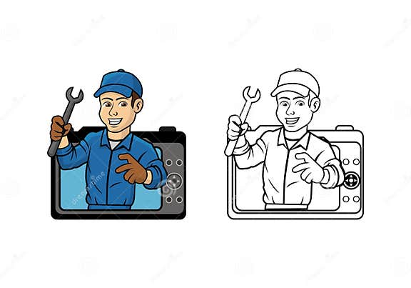 Camera Technician Character Design Illustration Stock Vector ...