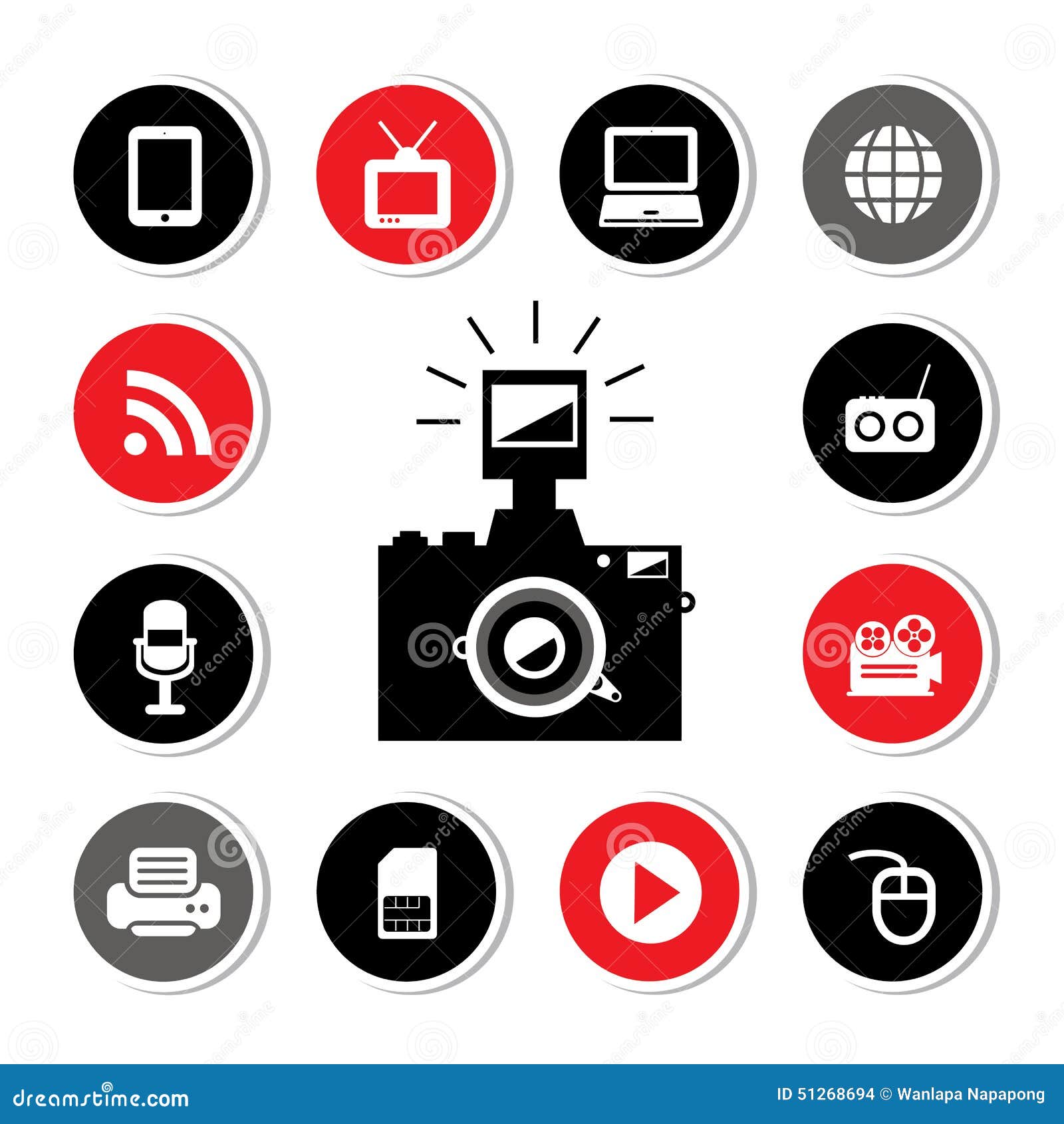 Camera and Technology Symbol Stock Vector - Illustration of sign ...
