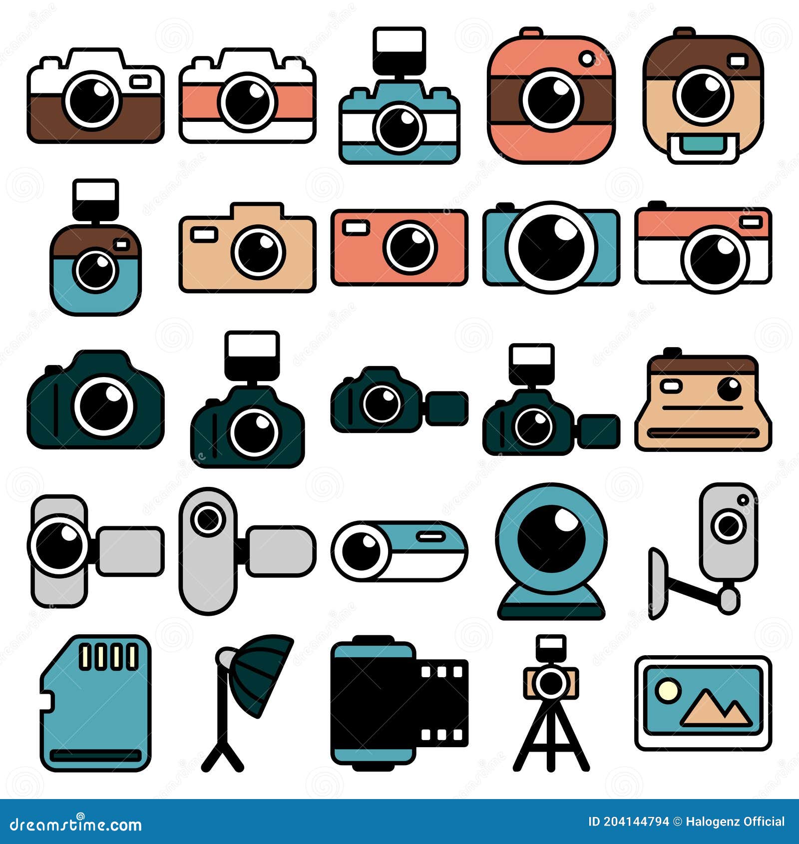 25 custom camera icons stock vector. Illustration of drawing - 204144794