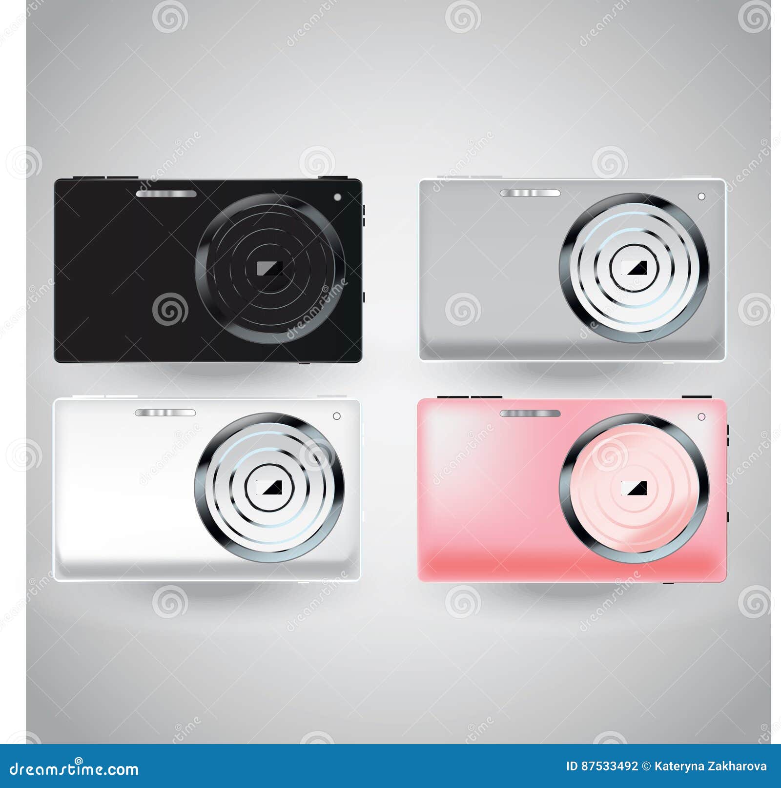 Camera in three colors stock illustration. Illustration of aperture ...