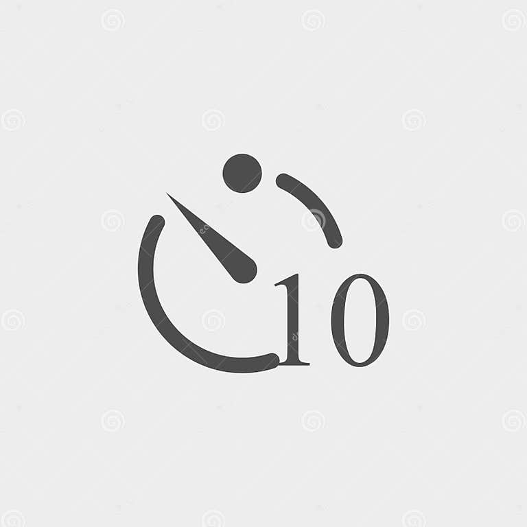 Camera Timer Icon in a Flat Design in Black Color. Vector Illustration ...