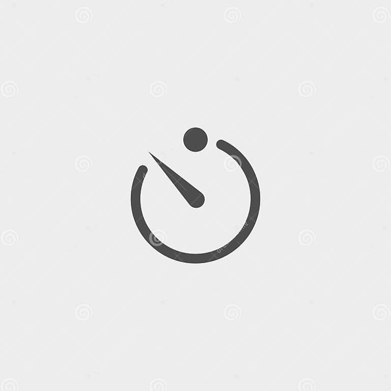 Camera Timer Icon in a Flat Design in Black Color. Vector Illustration ...