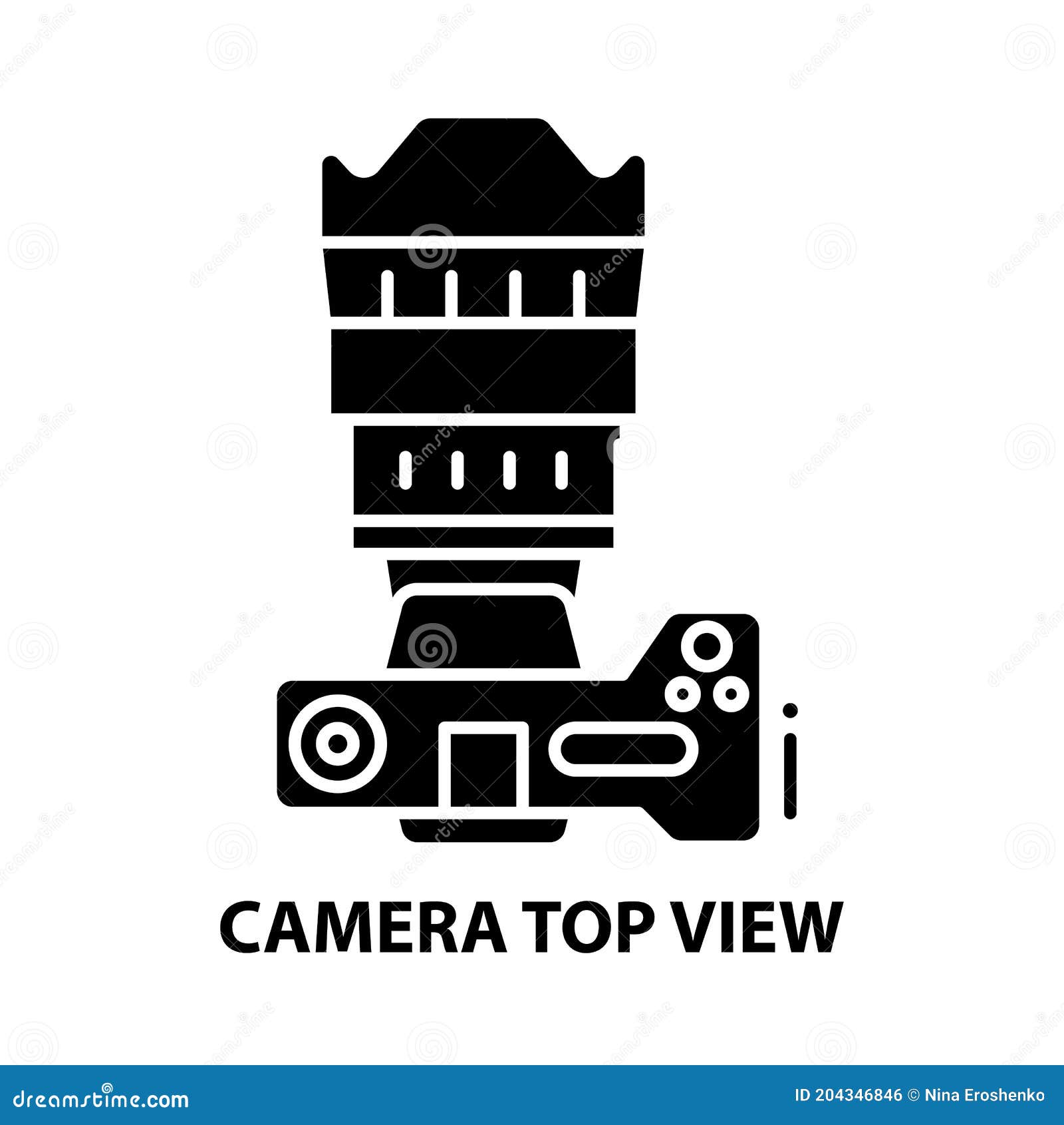 Camera Top View Icon, Black Vector Sign with Editable Strokes, Concept ...